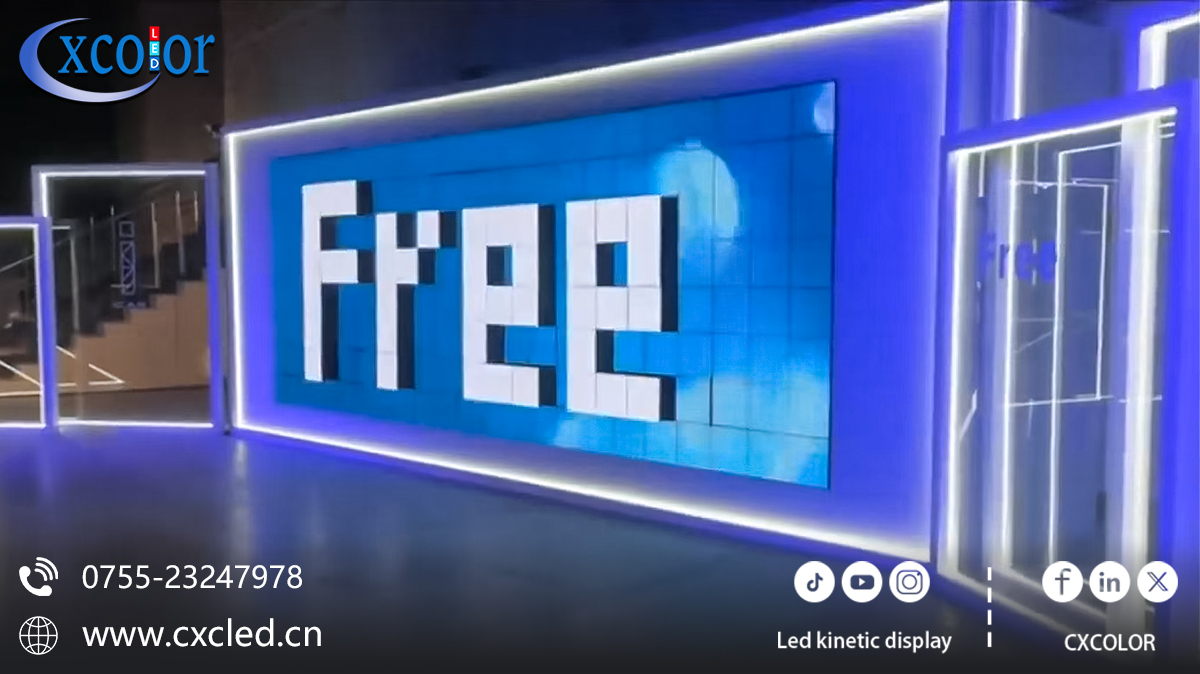 LED mechanical matrix retractable screen: fixed installation and rental ...