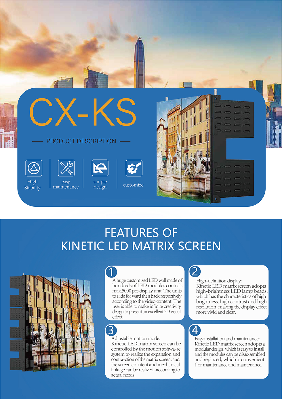 3D dynamic led wall|LED wave screen|kinetic led display